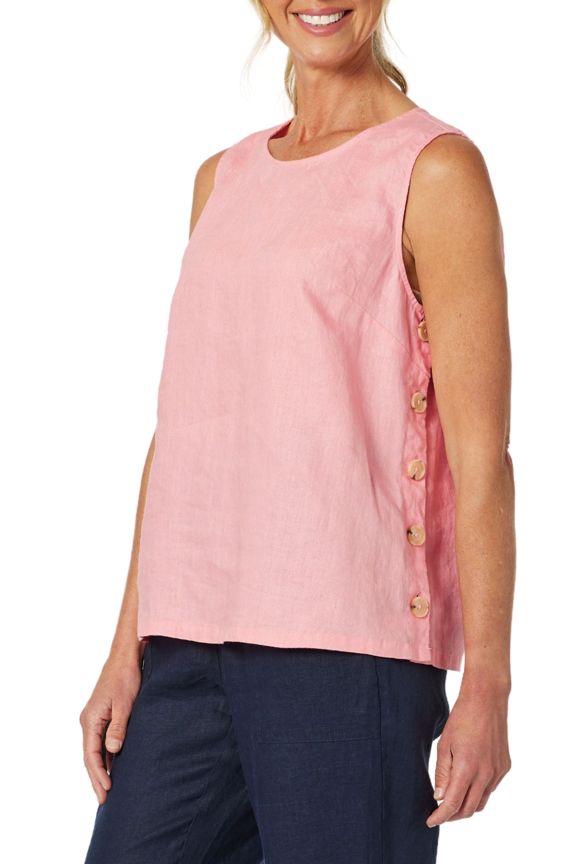 SARA SIDE BUTTON CAMI - 45999GS – OBriens Clothing Co