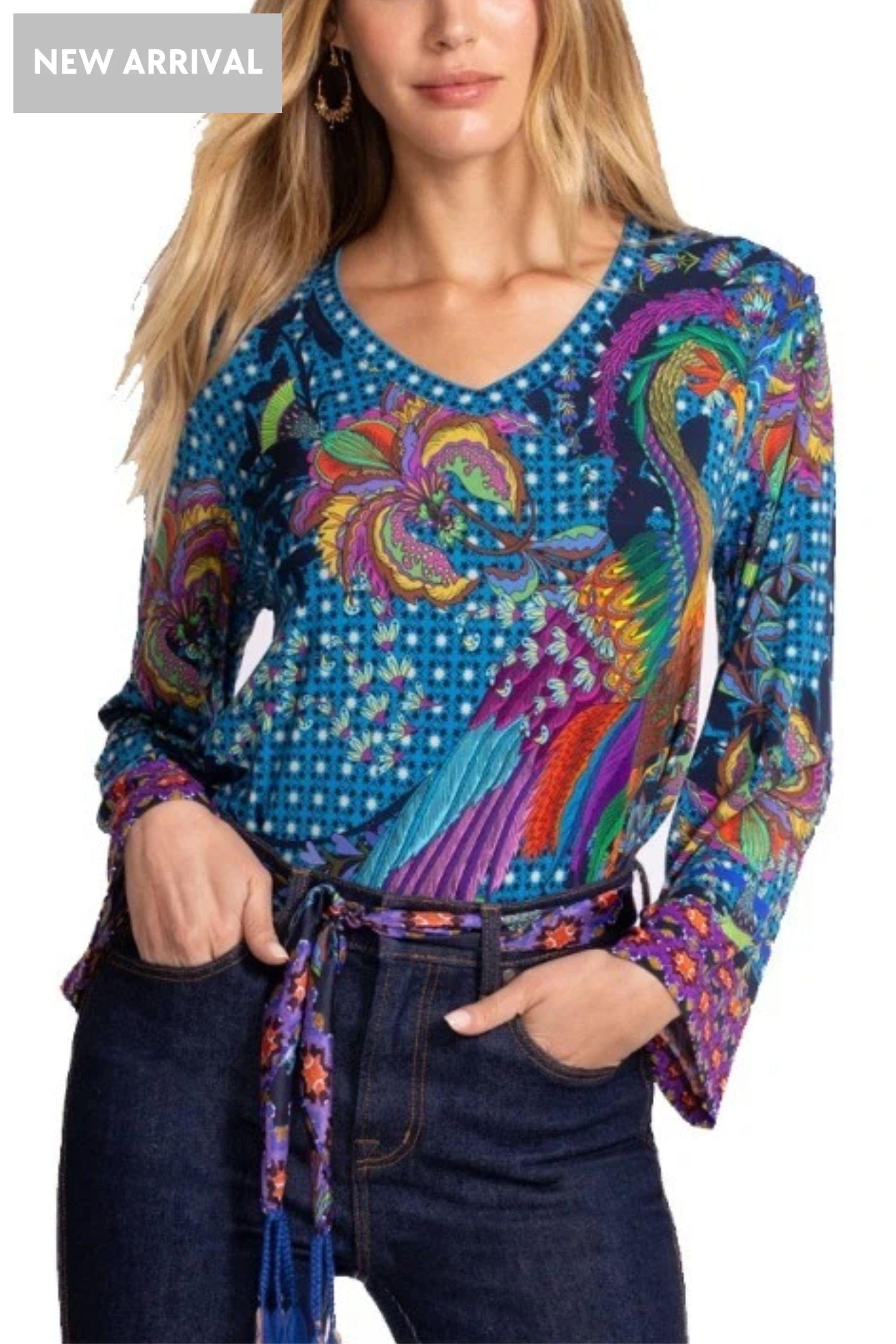 JANIE V-NECK KIMONO SLV TEE - T16925-8 – OBriens Clothing Co